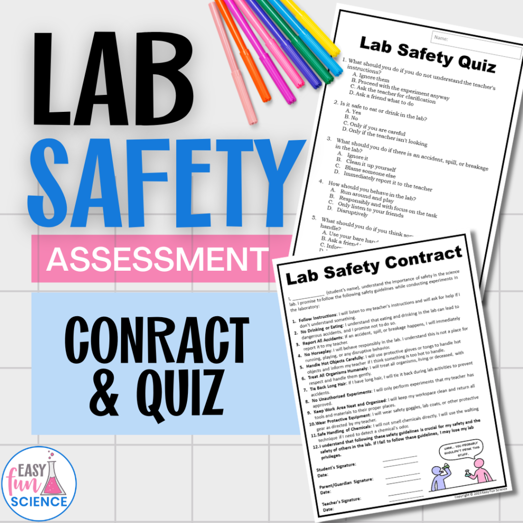 Lab Safety Quiz and Contract - Easy Fun Science